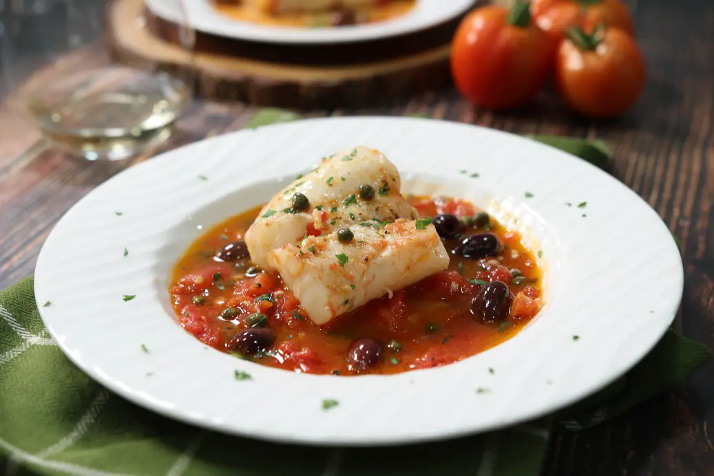 Cod in Puttanesca Sauce | Pasquale Sciarappa Recipes