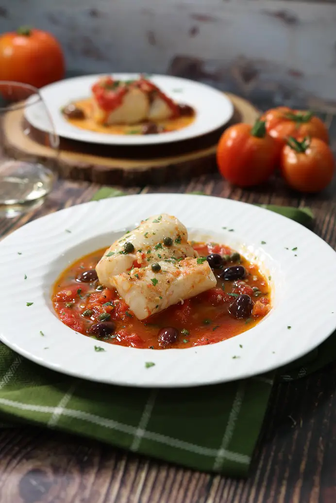 Cod in Puttanesca Sauce | Pasquale Sciarappa Recipes